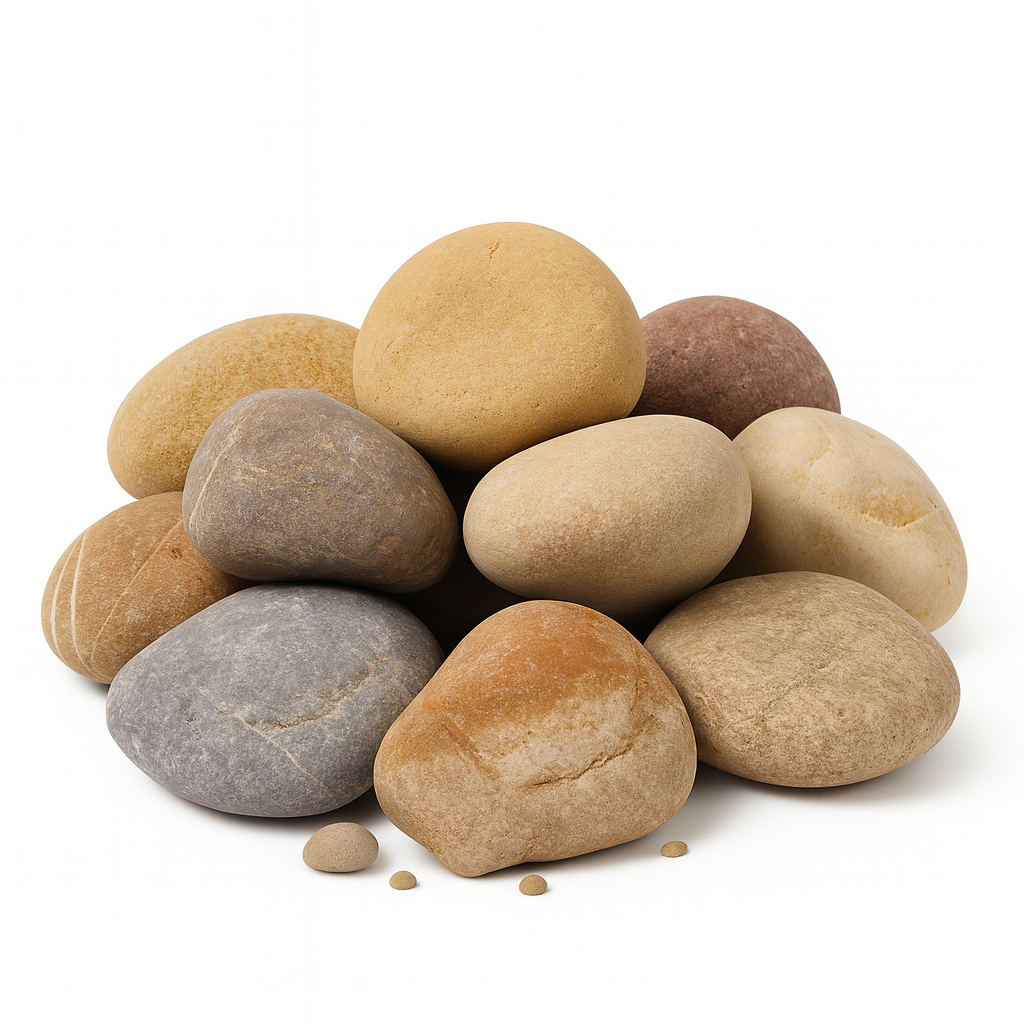 Flussgestein, Buntkies 100-250mm, 22 KG Box